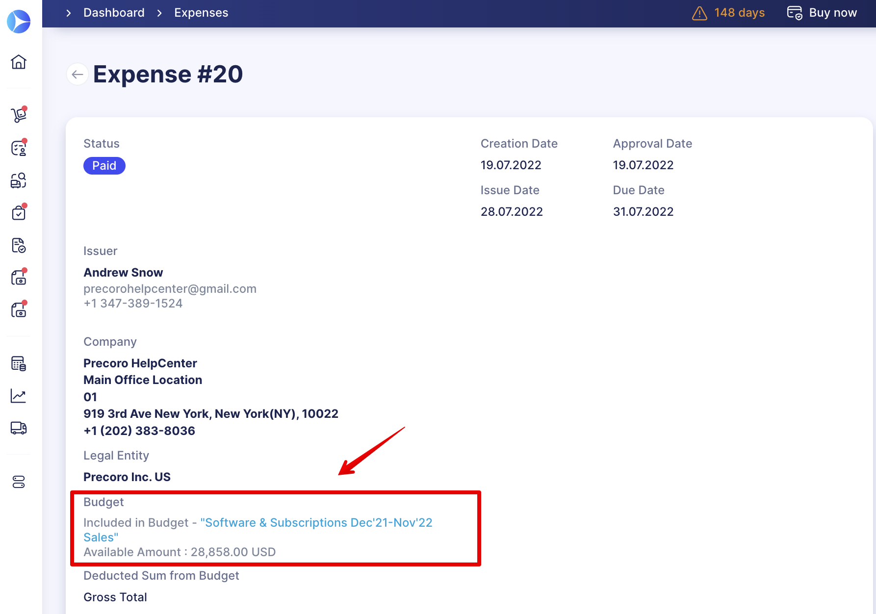 How to Set Up the Expenses Module